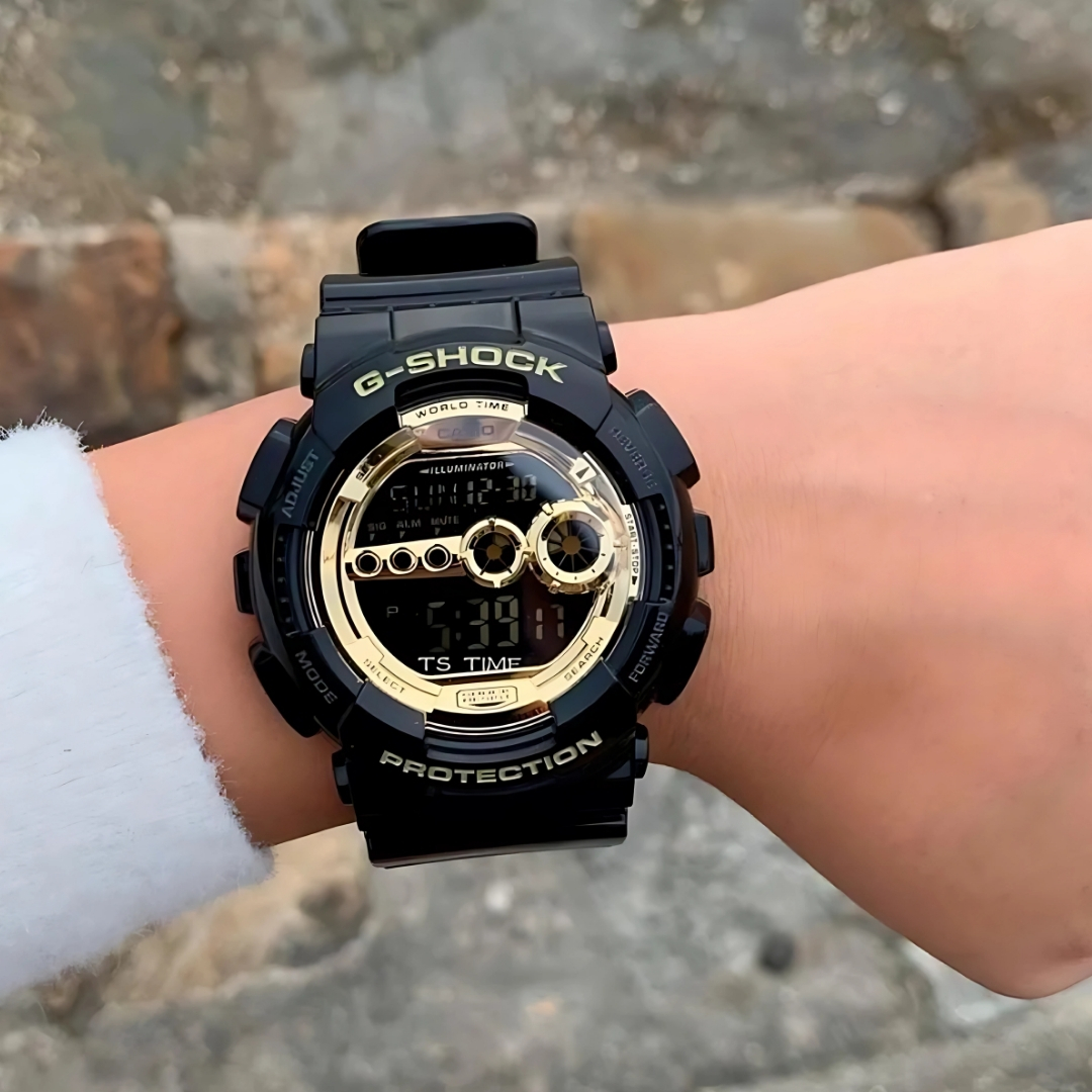 Relógio Casio G-Shock GD-100GB-1DR Preto Dourado Digital - Moment - nos seus melhores momentos!