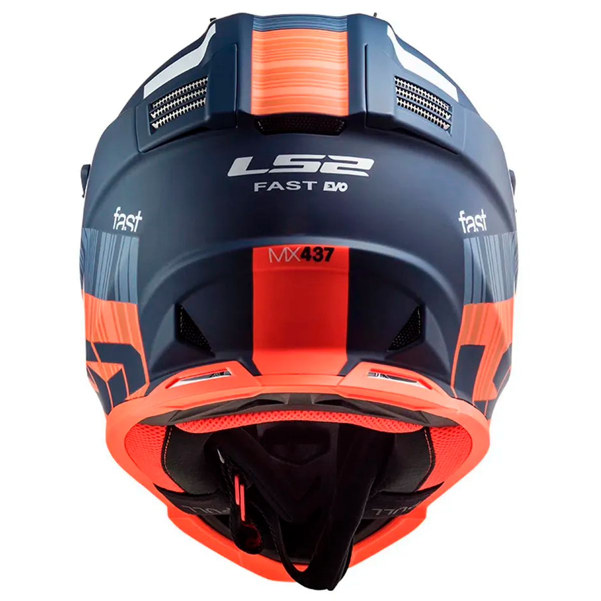 Capacete LS2 MX437 XCode Laranja/Azul - Menta Motos - A Melhor Loja de Motocross do Brasil!