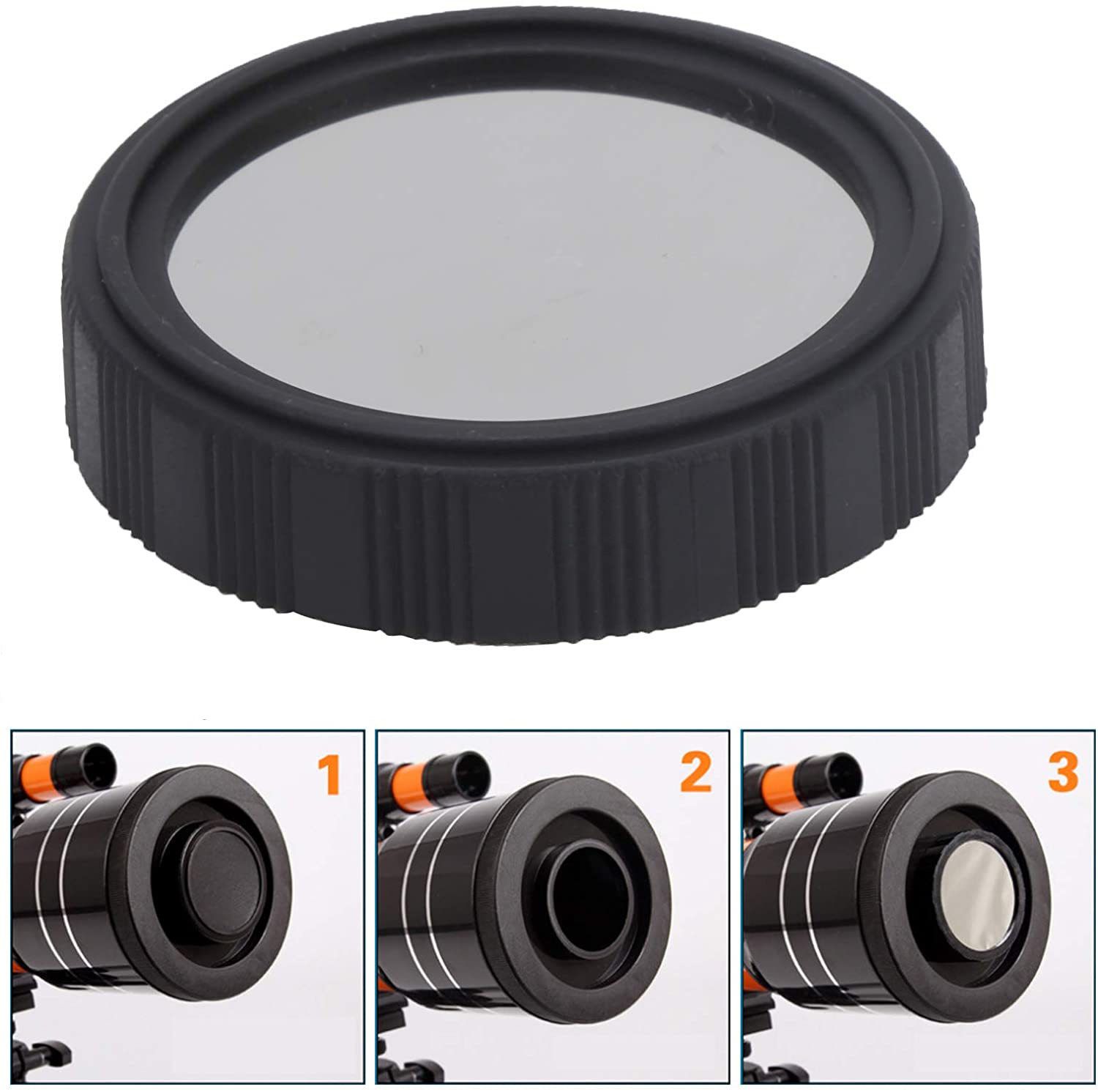 Filtro Solar Para Telescopio Observar Sol Com Encaixe Para Tampa Uranum ...