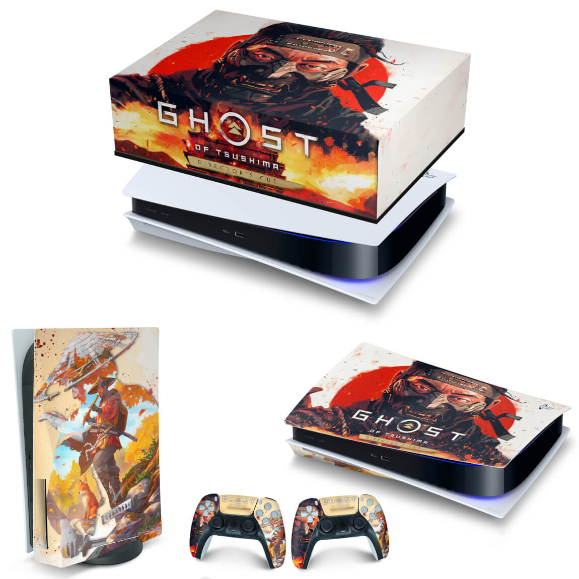 KIT PS5 Fat Capa Anti Poeira e Skin - Ghost Of Tsushima Director's Cut ...