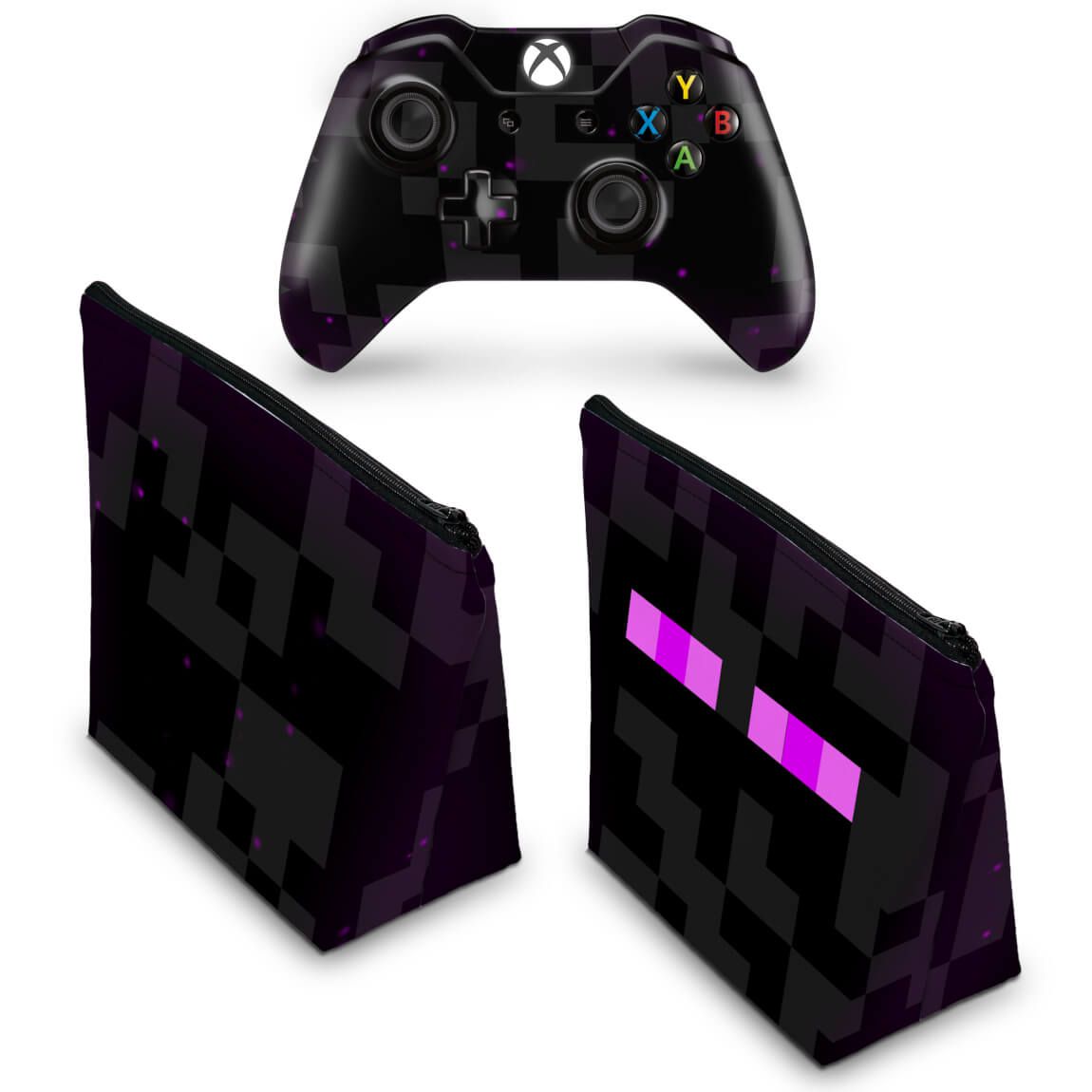 KIT Capa Case e Skin Xbox One Fat Controle - Minecraft Enderman - Pop ...