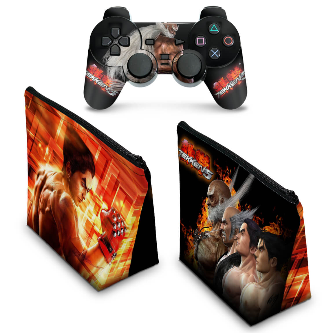 KIT Capa Case e Skin PS2 Controle - Tekken 5 - Pop Arte Skins