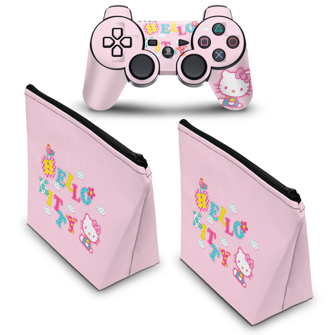 KIT Capa Case e Skin PS3 Controle - Hello Kitty - Pop Arte Skins