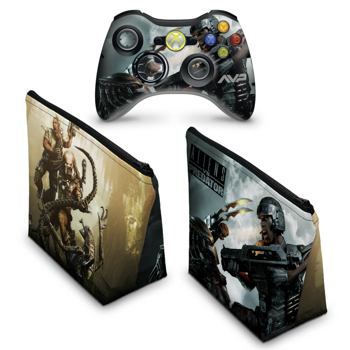KIT Capa Case e Skin Xbox 360 Controle - Aliens Vs Predators - Pop Arte ...