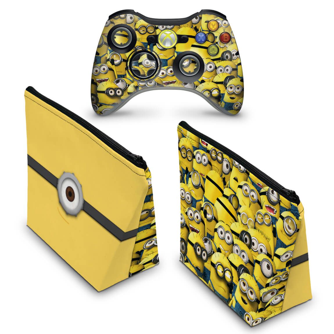 KIT Capa Case e Skin Xbox 360 Controle - Minions - Pop Arte Skins