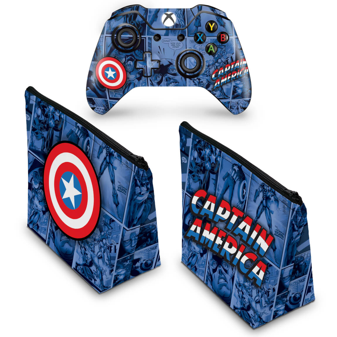 KIT Capa Case e Skin Xbox One Fat Controle - Capitão América Comics ...