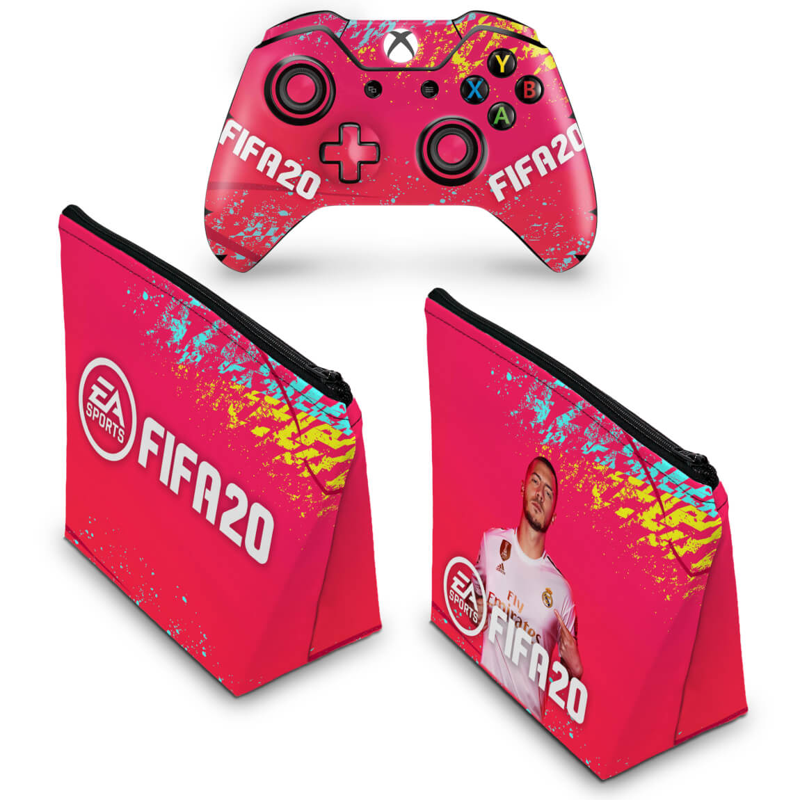 KIT Capa Case e Skin Xbox One Fat Controle - FIFA 20 - Pop Arte Skins