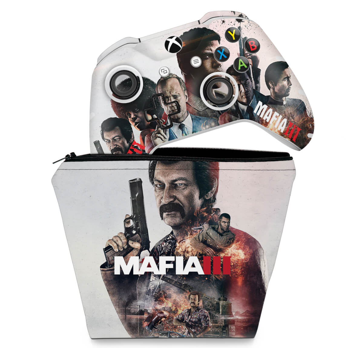 KIT Capa Case e Skin Xbox One Slim X Controle - Mafia 3 - Pop Arte Skins