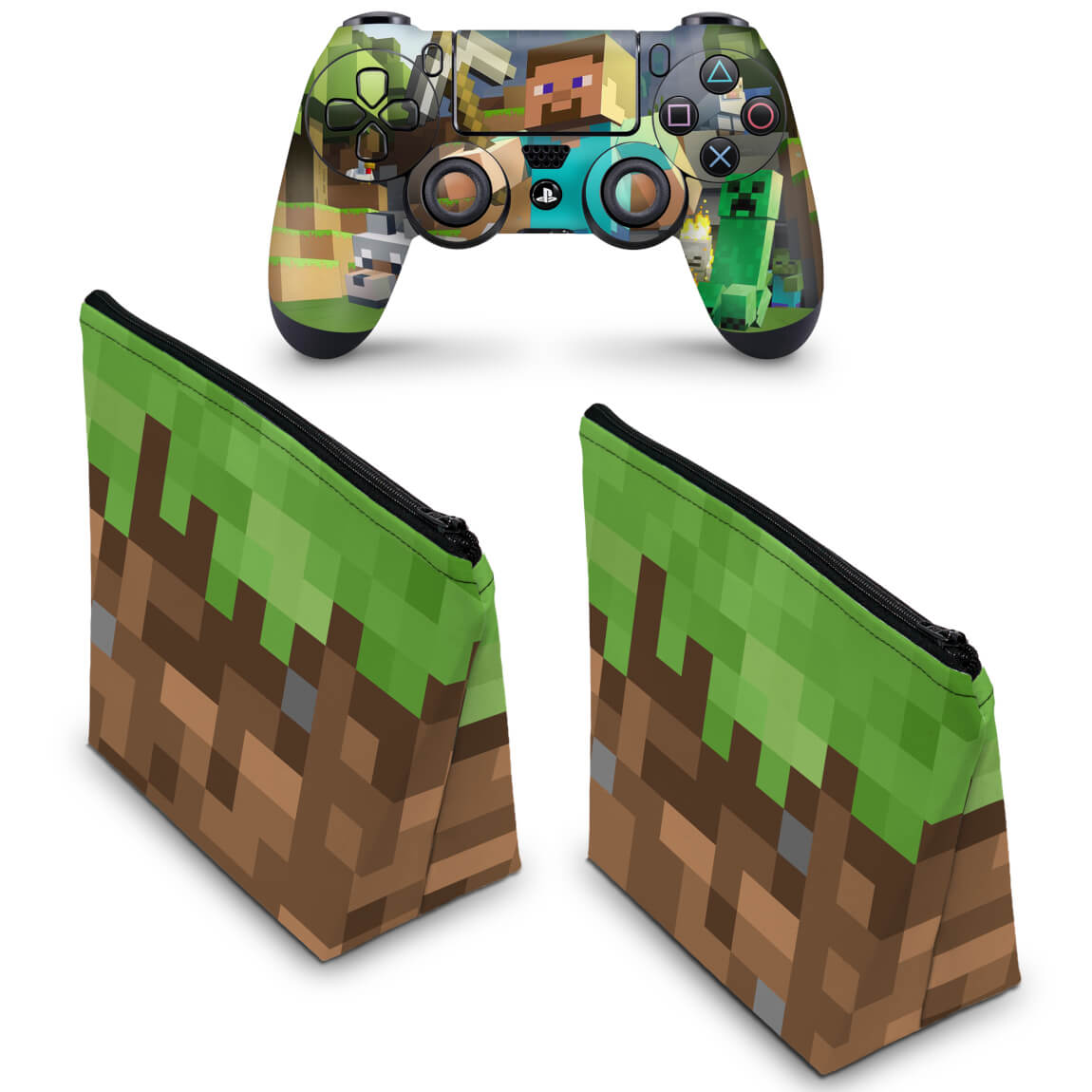 KIT Capa Case e Skin PS4 Controle - Minecraft - Pop Arte Skins
