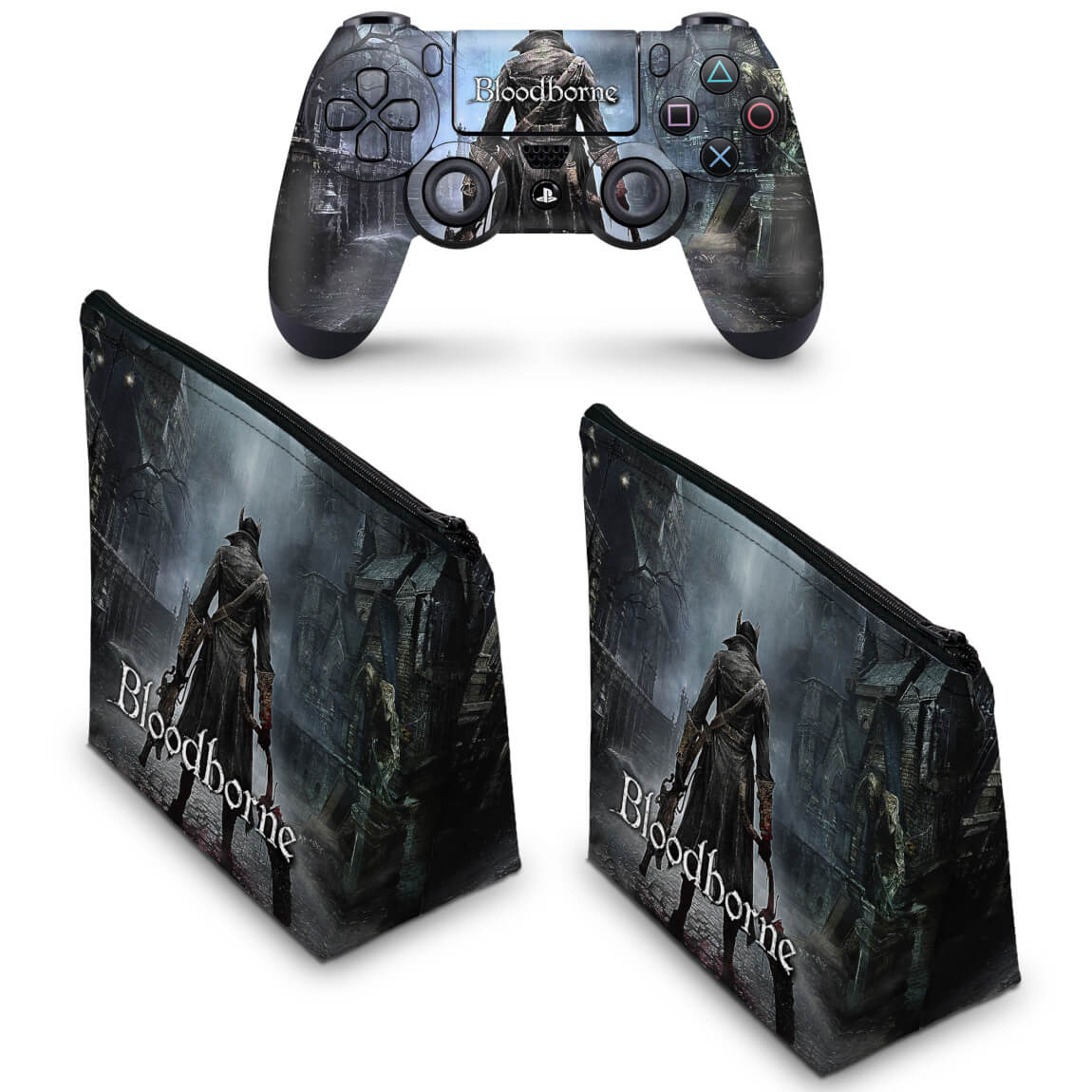 KIT Capa Case e Skin PS4 Controle - Bloodborne - Pop Arte Skins