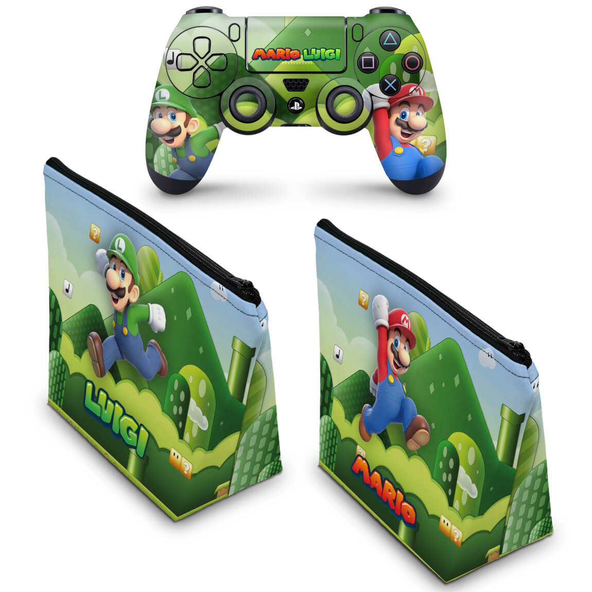 KIT Capa Case e Skin PS4 Controle - Super Mario Bros - Pop Arte Skins
