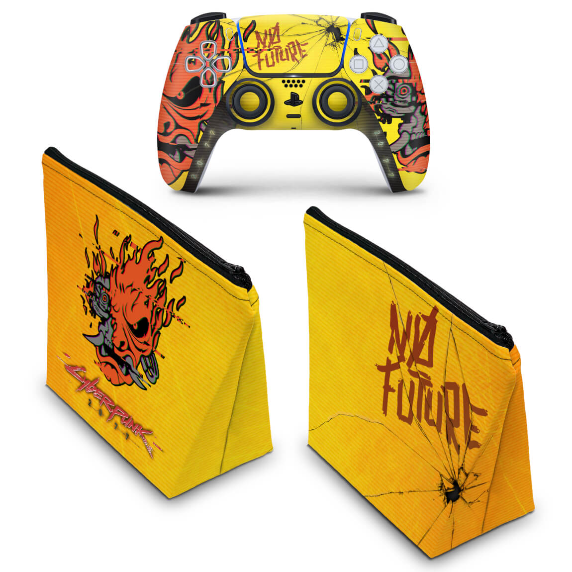 KIT Capa Case e Skin PS5 Controle - Cyberpunk 2077 - Pop Arte Skins