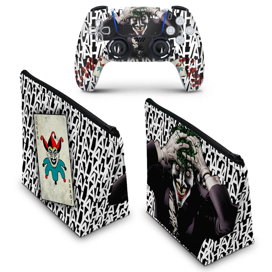 KIT Capa Case e Skin PS5 Controle - Joker Coringa - Pop Arte Skins