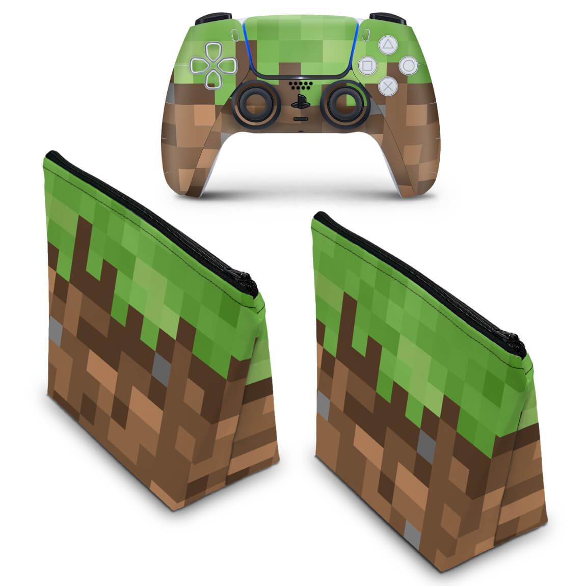 KIT Capa Case e Skin PS5 Controle - Minecraft - Pop Arte Skins