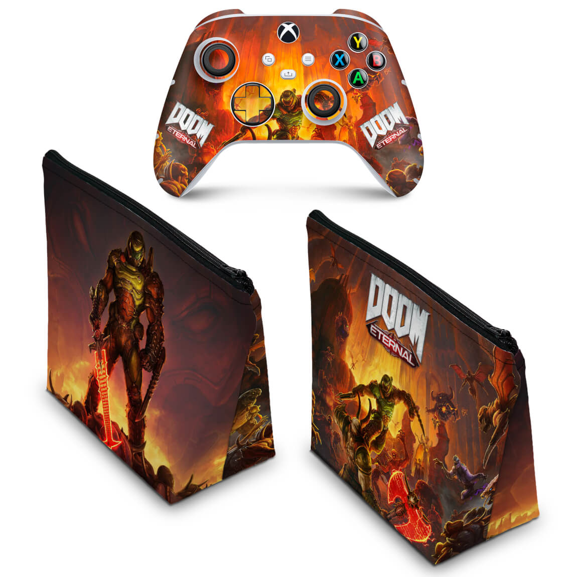 KIT Capa Case e Skin Xbox Series S X Controle - Doom Eternal - Pop Arte ...