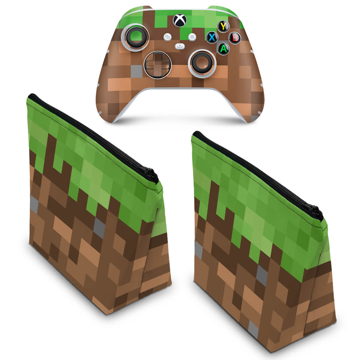 KIT Capa Case e Skin Xbox Series S X Controle - Minecraft - Pop Arte Skins