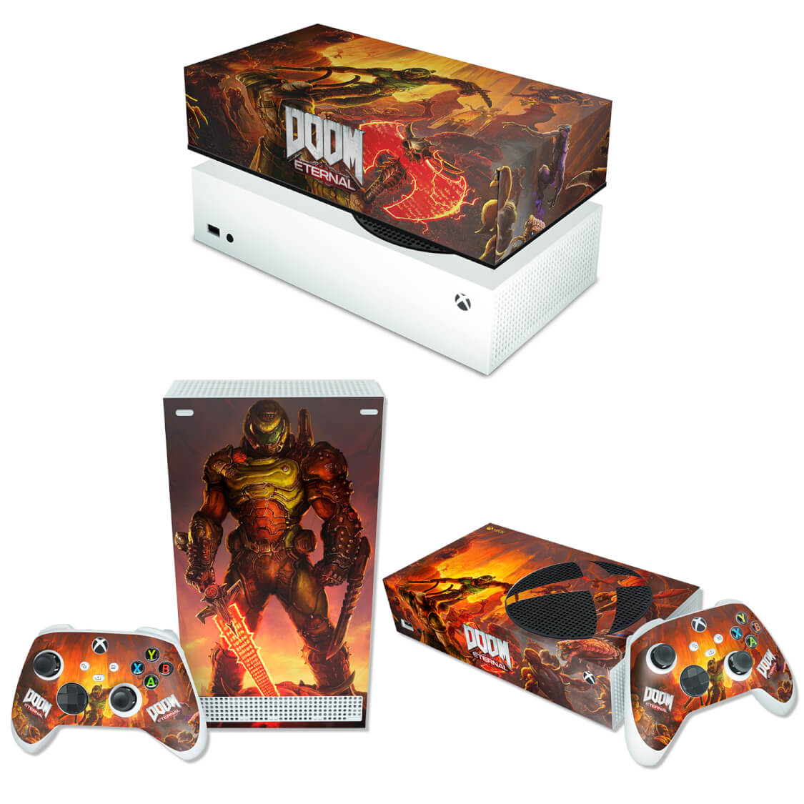 KIT Xbox Series S Skin e Capa Anti Poeira Doom Eternal