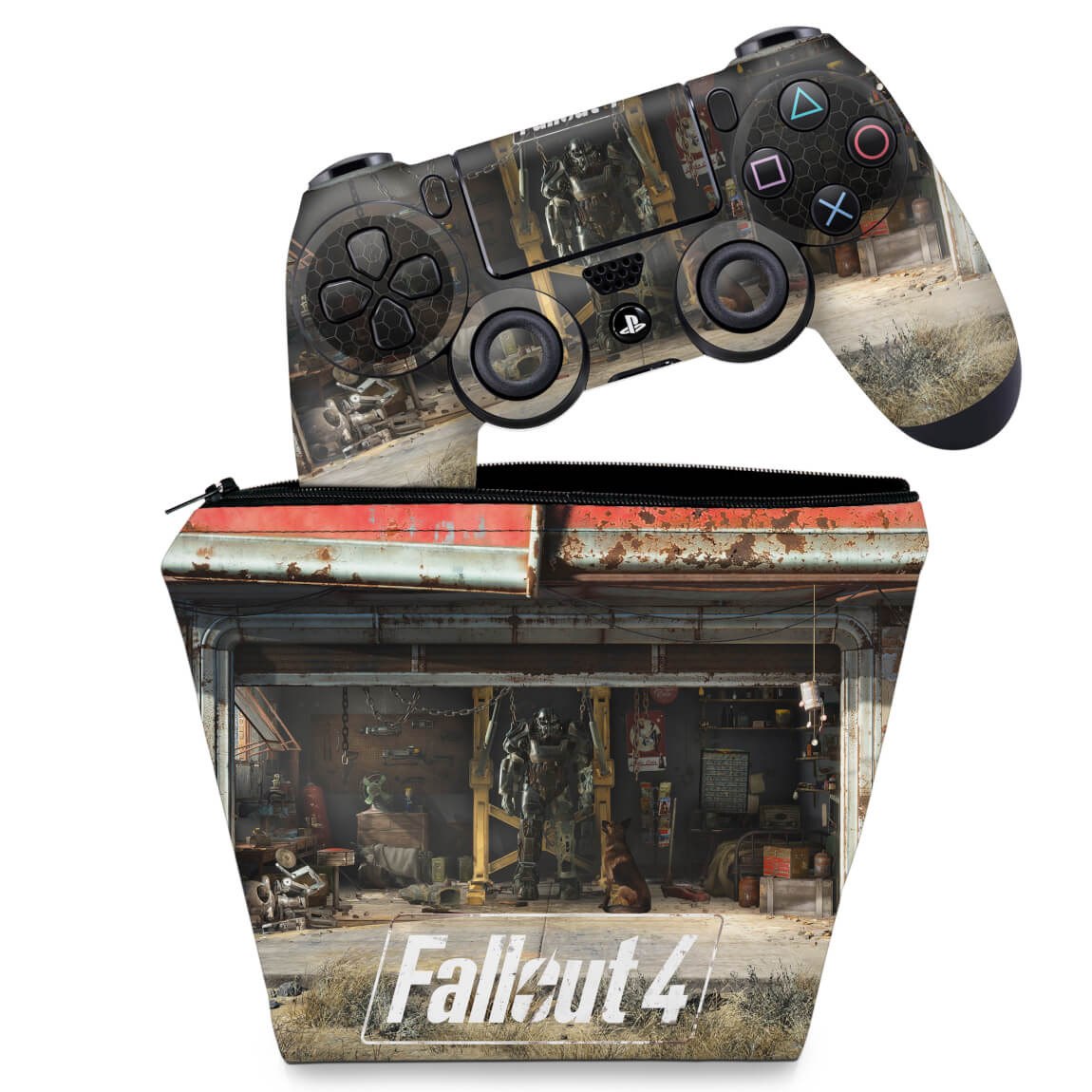 KIT Capa Case e Skin PS4 Controle - Fallout 4 - Pop Arte Skins