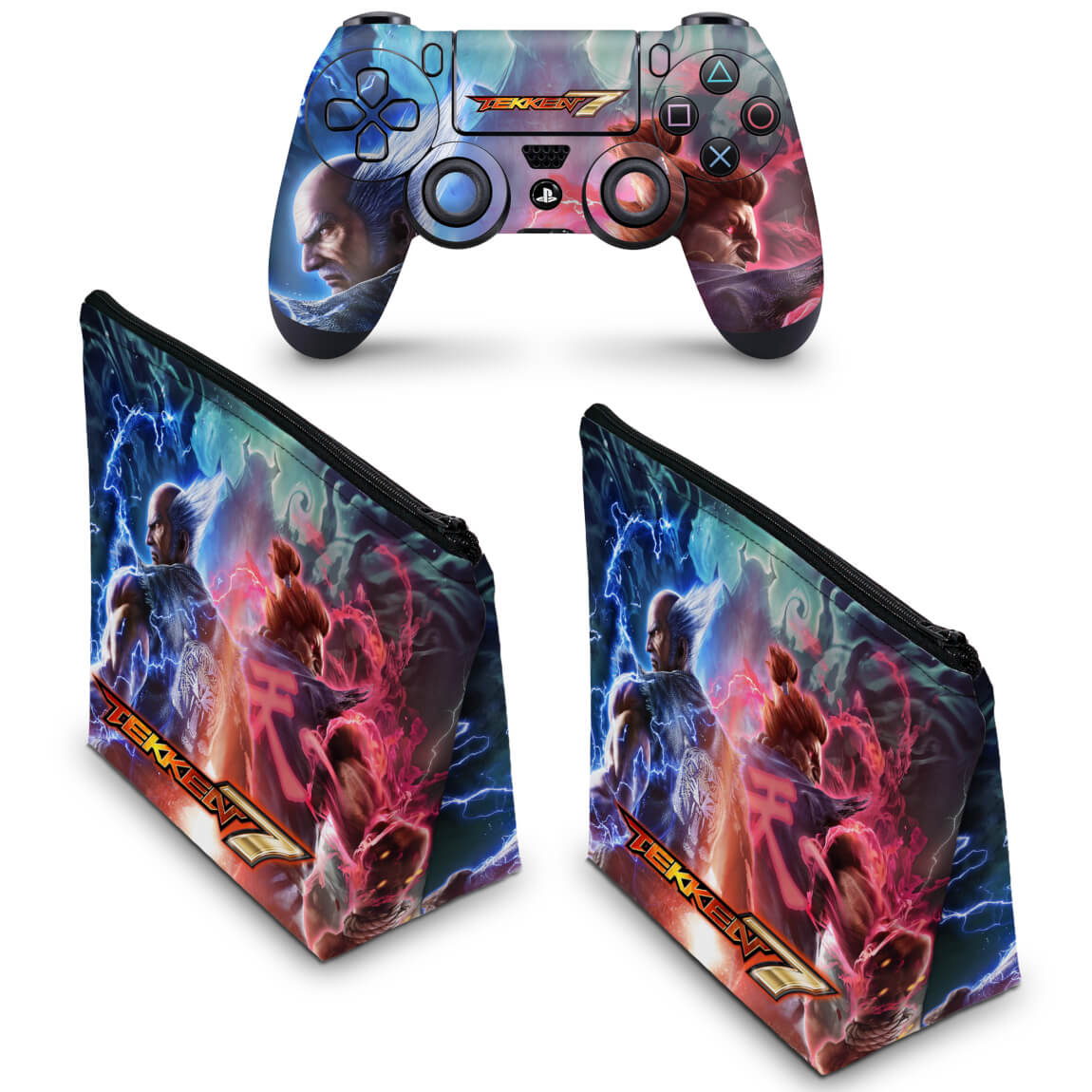 KIT Capa Case e Skin PS4 Controle - Tekken 7 - Pop Arte Skins