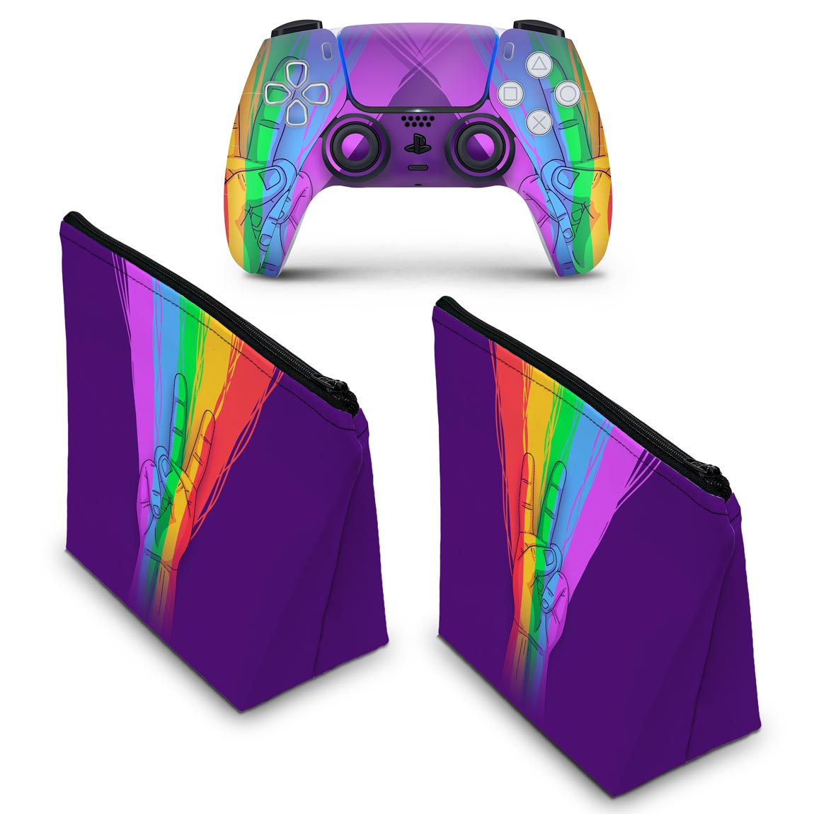 KIT Capa Case e Skin PS5 Controle - Rainbow Colors Colorido - Pop Arte ...