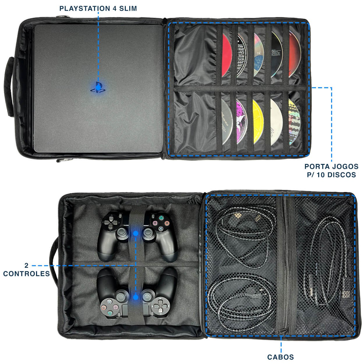 Bolsa Playstation 4 Slim Transporte PS4 Mochila Bag - Pop Arte Skins