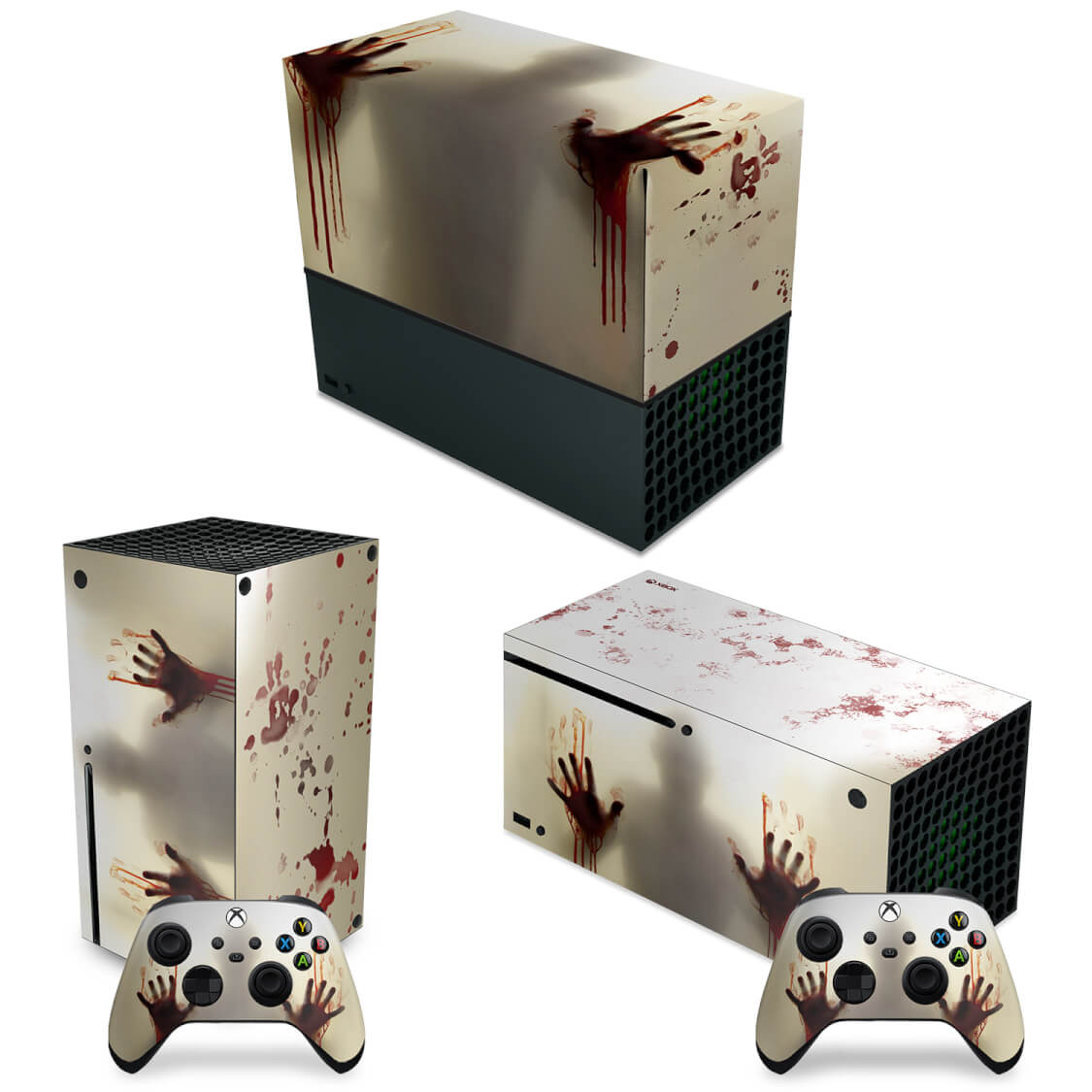 KIT Xbox Series X Capa Anti Poeira e Skin Fear The Walking Dead Pop Arte Skins