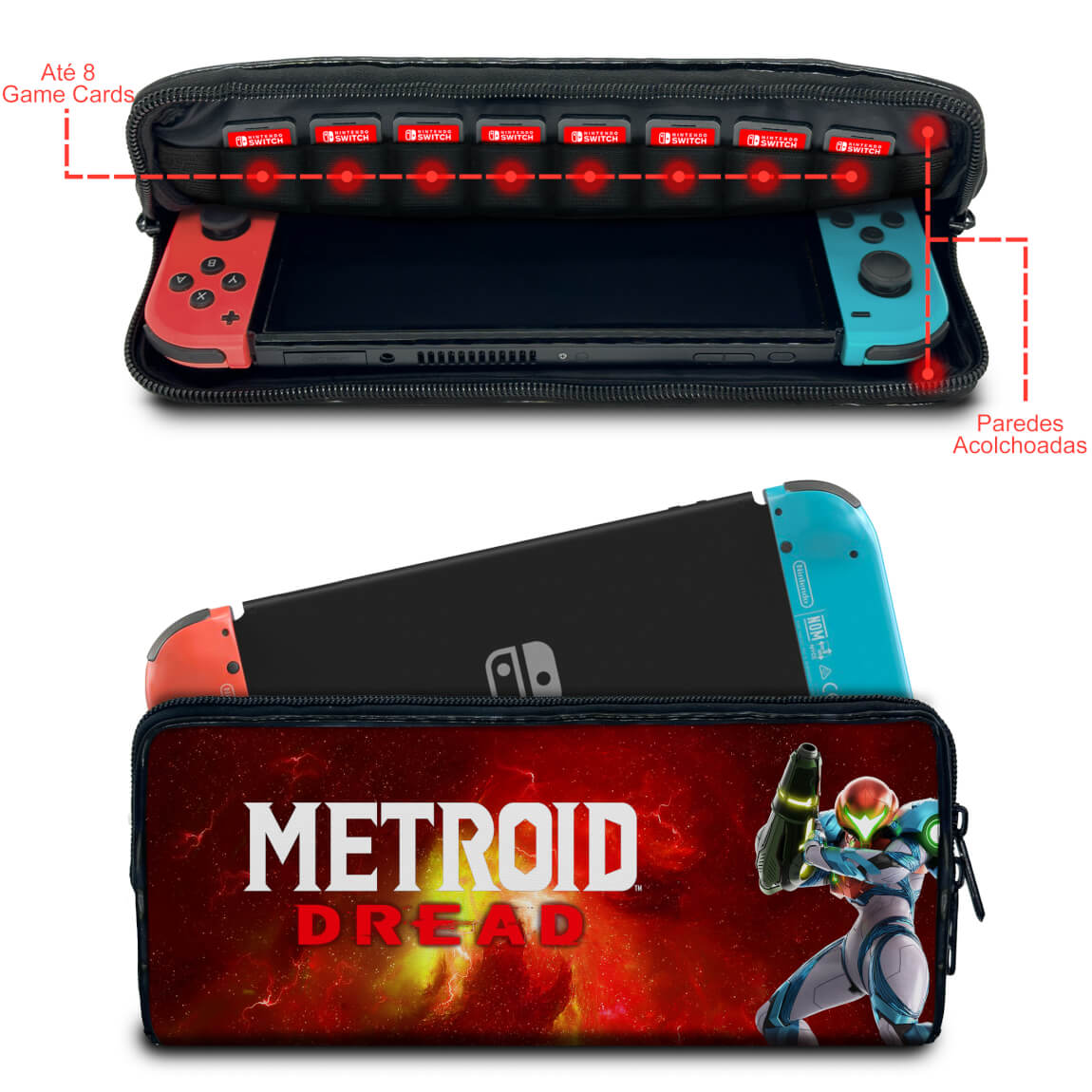 Case Nintendo Switch Bolsa Estojo - Metroid Dread - Pop Arte Skins