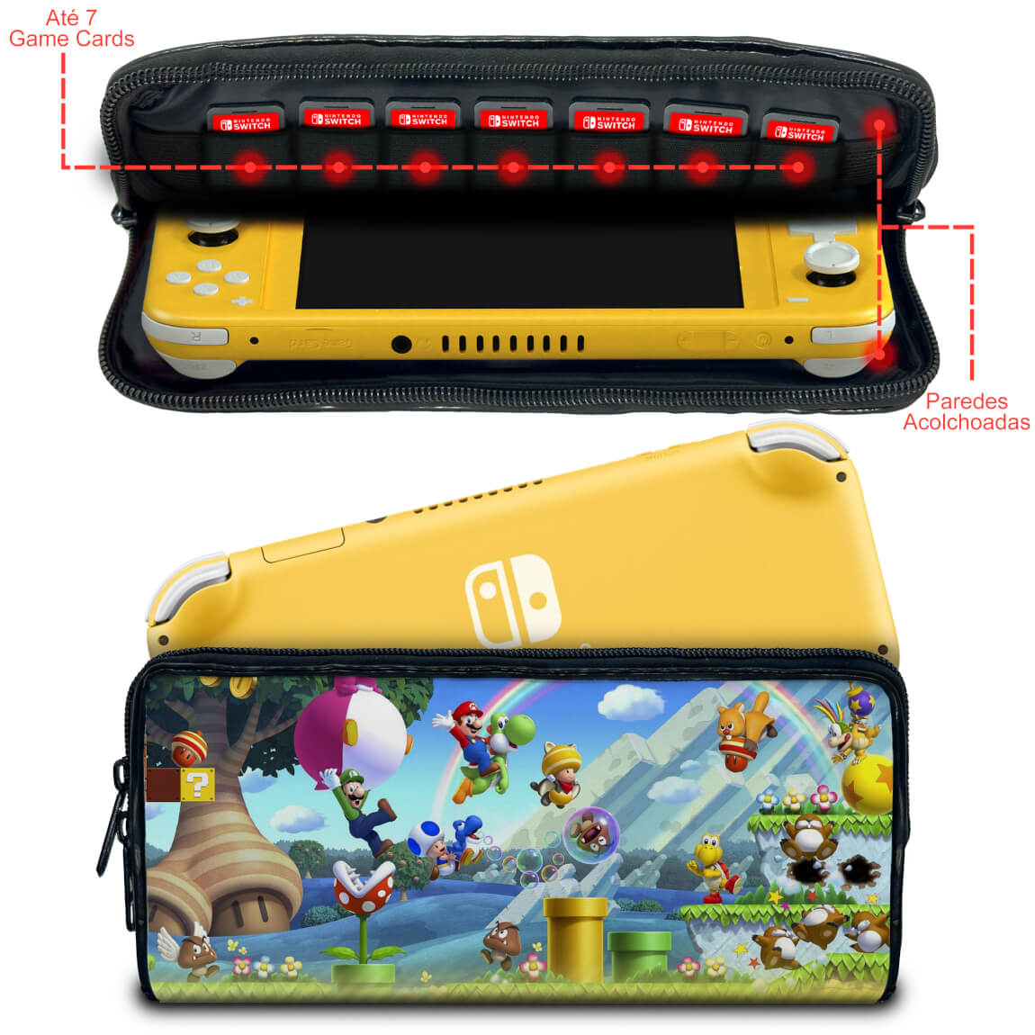 Case Nintendo Switch Lite Bolsa Estojo - New Super Mario Bros. U - Pop ...