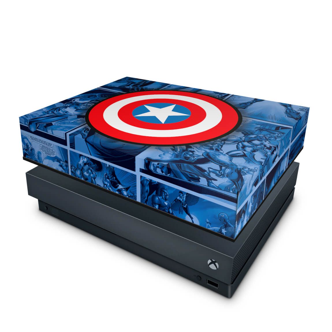 Xbox One X Capa Anti Poeira - Capitão América Comics - Pop Arte Skins