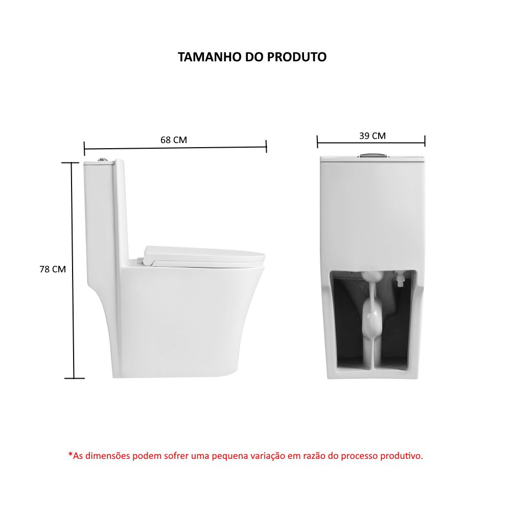 Vaso Sanitário Acoplado (Monobloco) Privada Smart 275 - Smart Norte ...