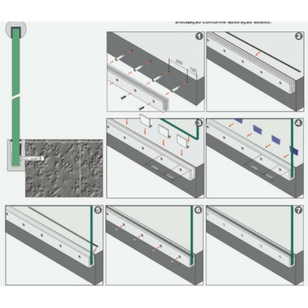PERFIL PARA GUARDA CORPO INFINITY FORT CORP LATERAL ( Barra 3 Metros ...