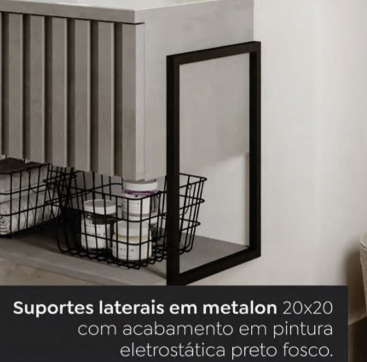 Kit gabinete Ripado, base de vidro e cuba 0,85MT Cimento 341410 ...