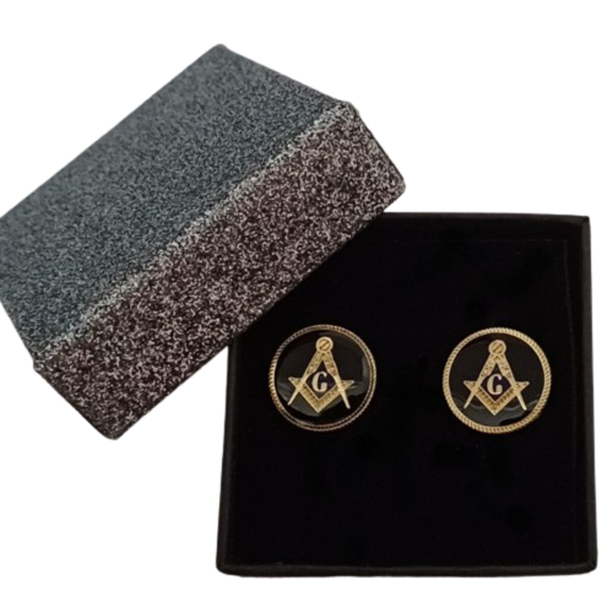 Abotoaduras e Pin Maçom Redondo-Conjunto - Loja Maçonaria Presentes