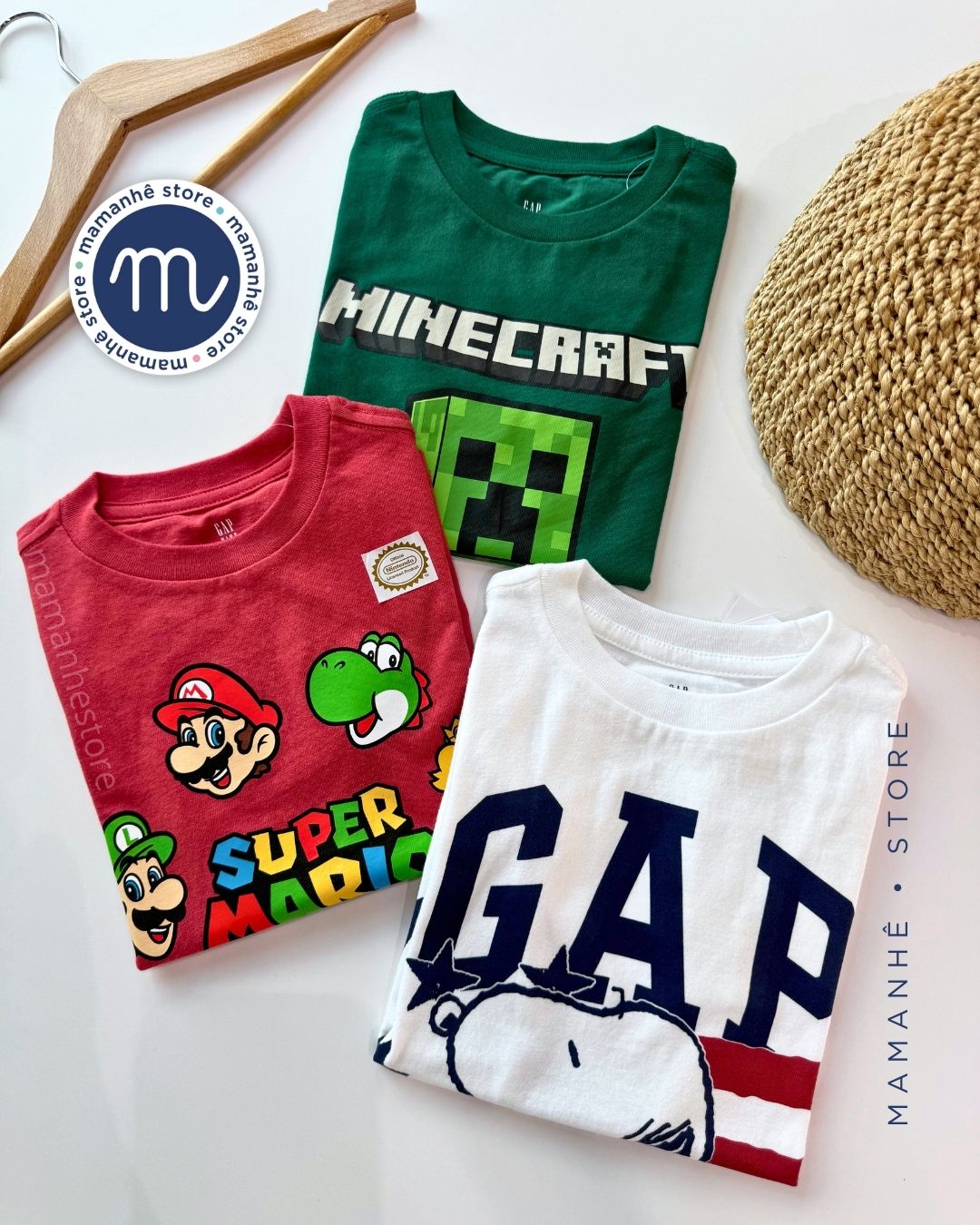 Camiseta Gap Minecraft - Mamanhê Store - Roupas e Acessórios Infantis
