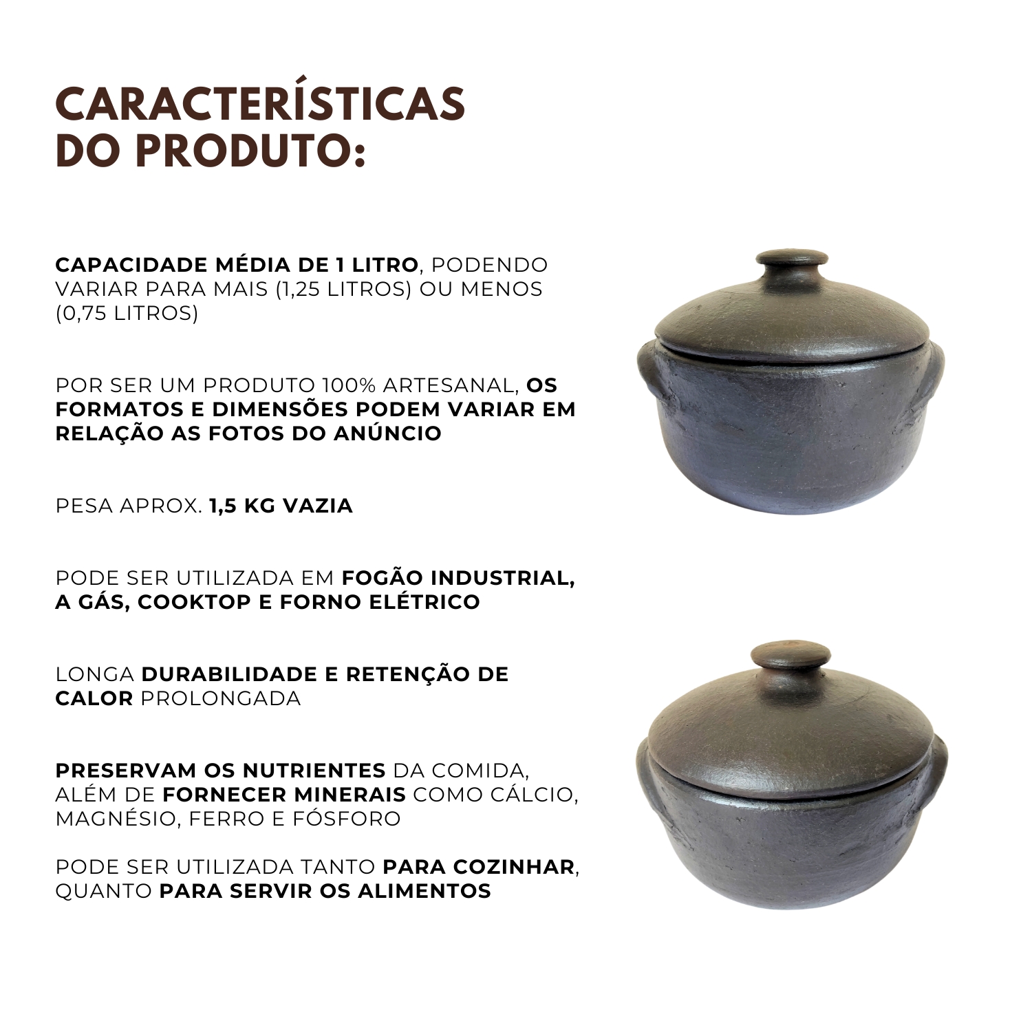 Panela Caçarola de Barro Modelo Capixaba Artesanal Servir Restaurante ...