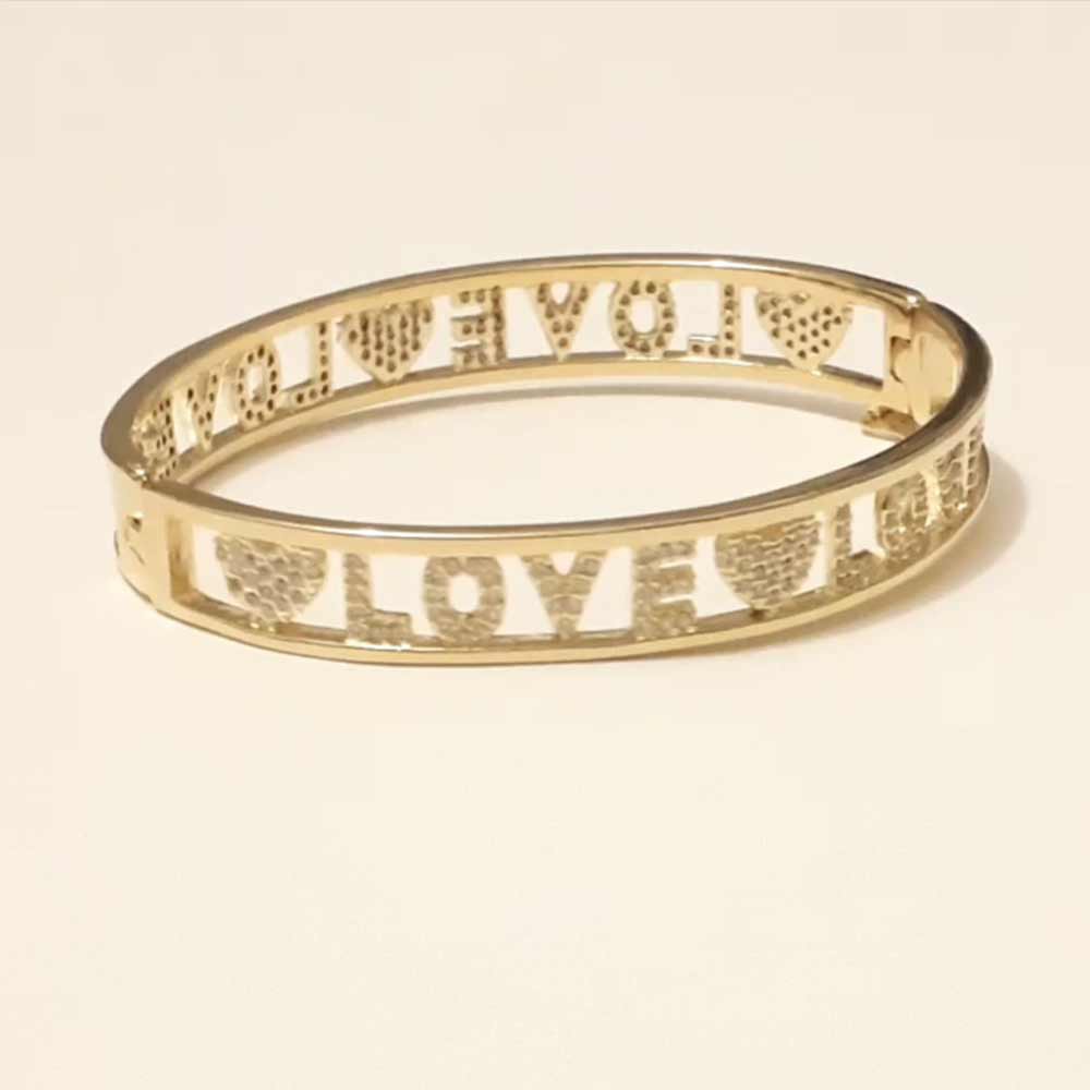 Pulseira tipo escrava LOVE da coleção DOTS OF LOVE em ouro 18k com ...