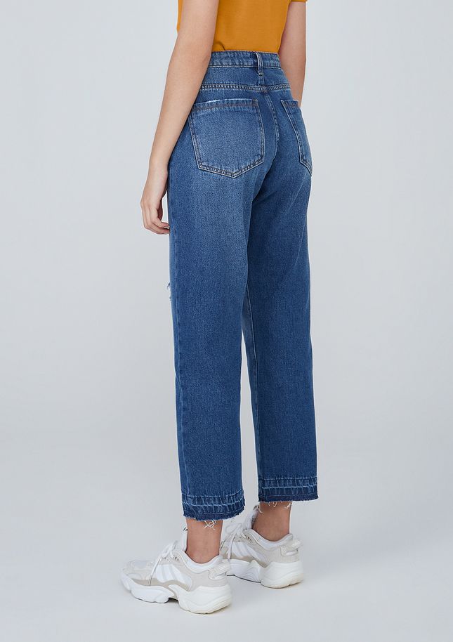 Calça Dzarm wide leg em jeans de algodão e elastano *** - Renata Baldam ...