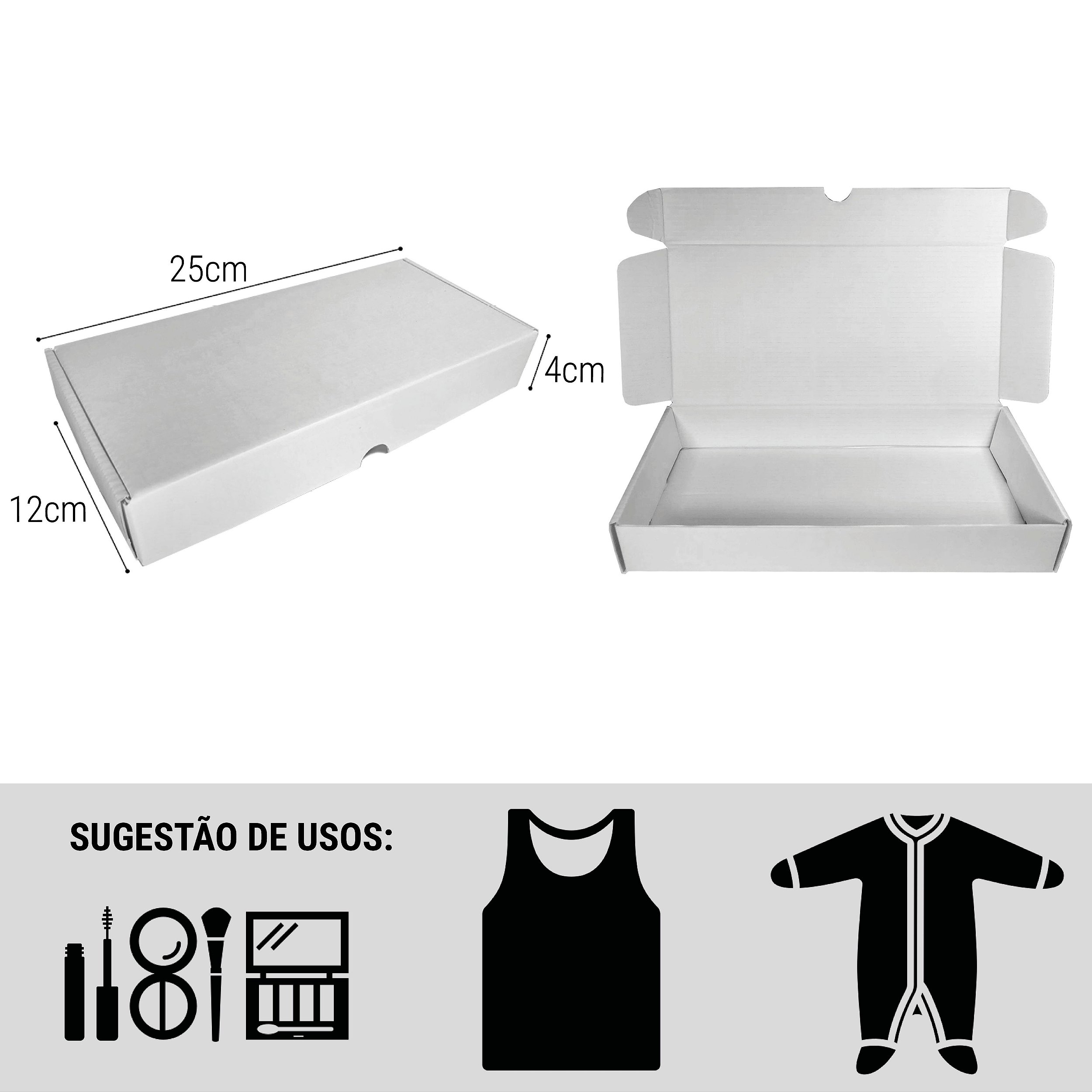 Comprar Caixas de Papelão Branco 25x12x4 - Prisma Embalagens Gráficas