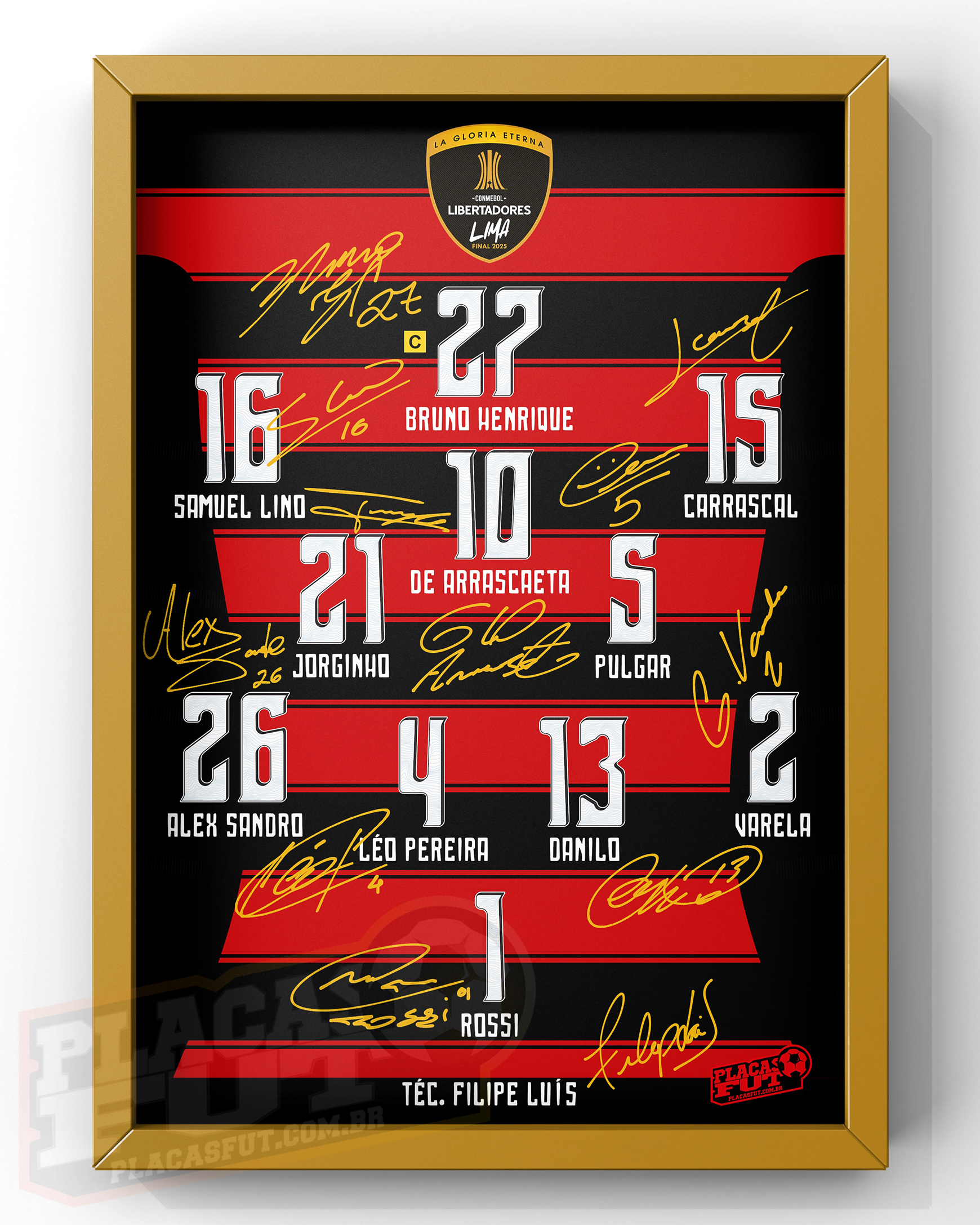 Quadro Escalação Tetra + Autógrafos Digitais - PlacasFUT - Itens ...