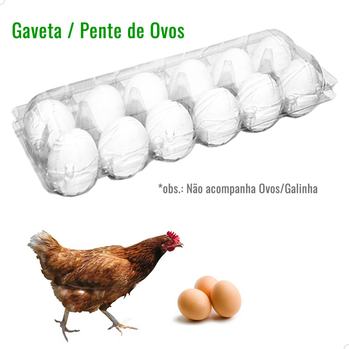 Caixa para 12 Ovos de Galinha (10un) Embalagem para 1 Dúzia de Ovos ...