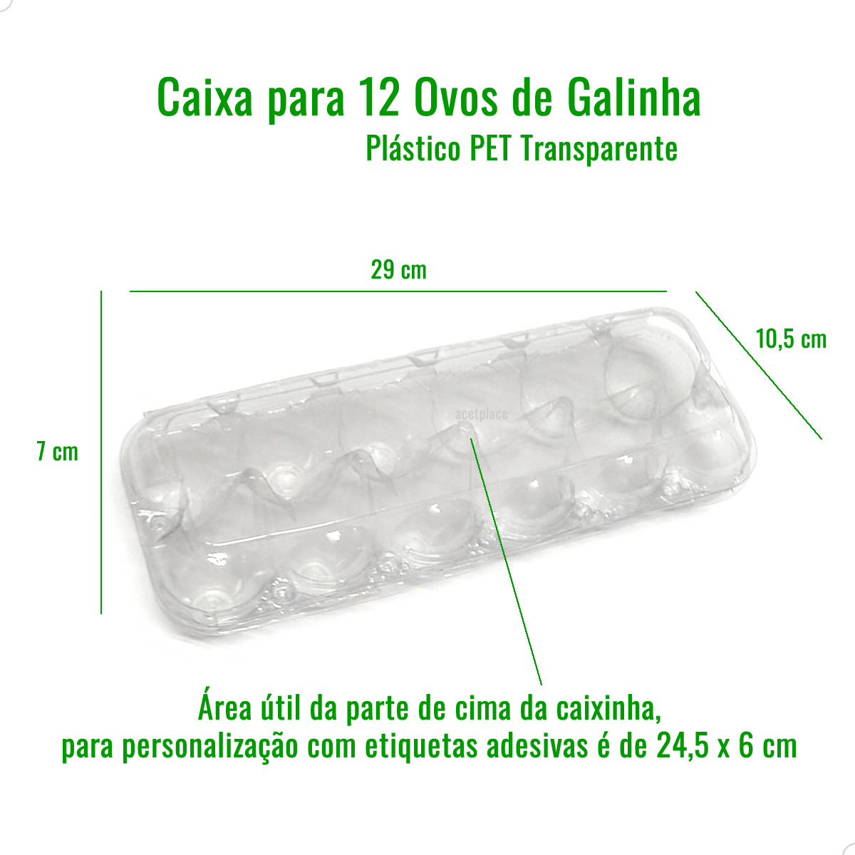 Caixa para 12 Ovos de Galinha (10un) Embalagem para 1 Dúzia de Ovos ...