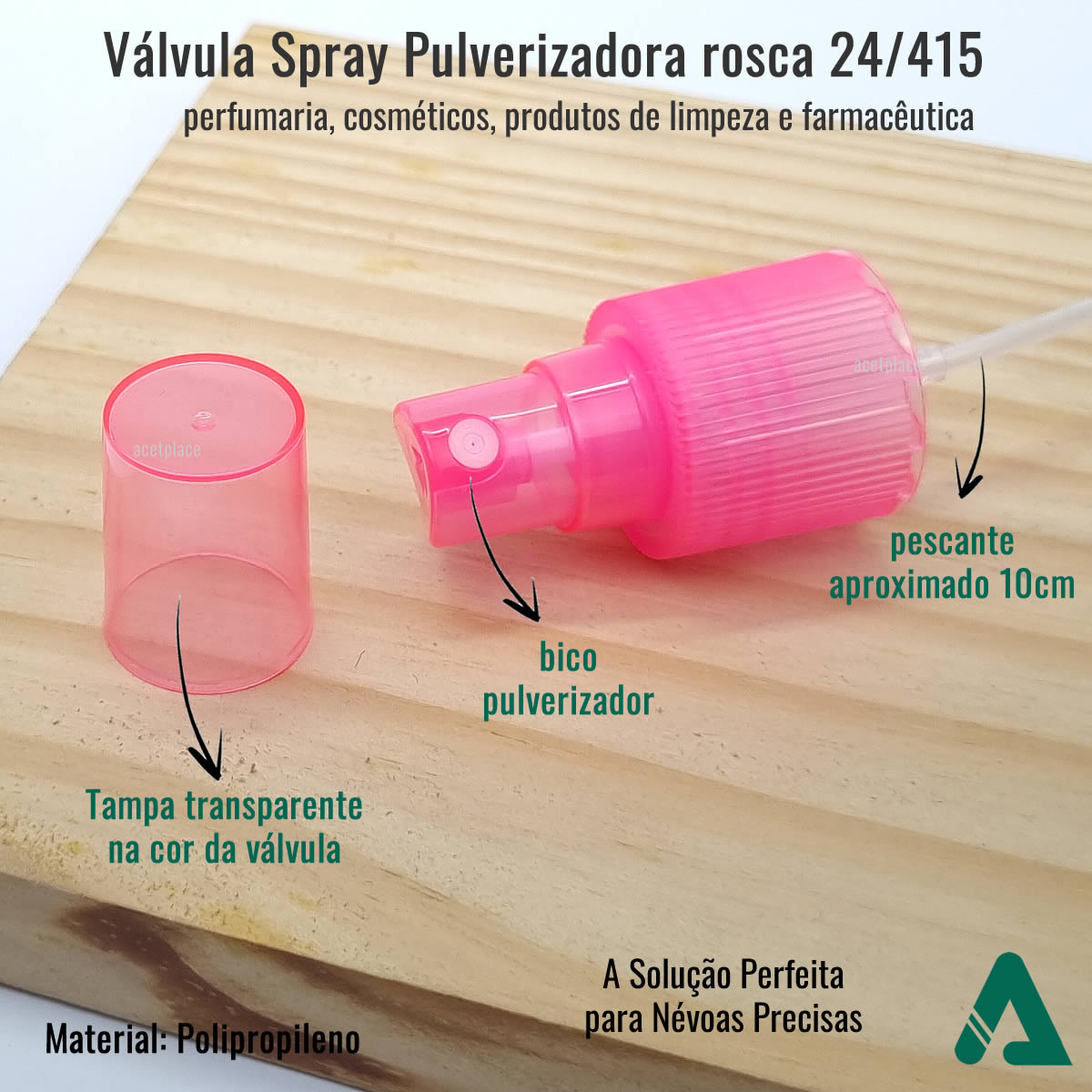Válvula Spray Estriada ROSA CHICLETE R24mm R24/415 (10un) (CH/381ERO24 ...