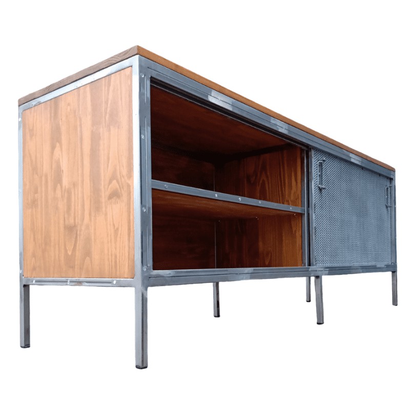 Rack Industrial com Porta de Correr - Móveis Estilo Industrial