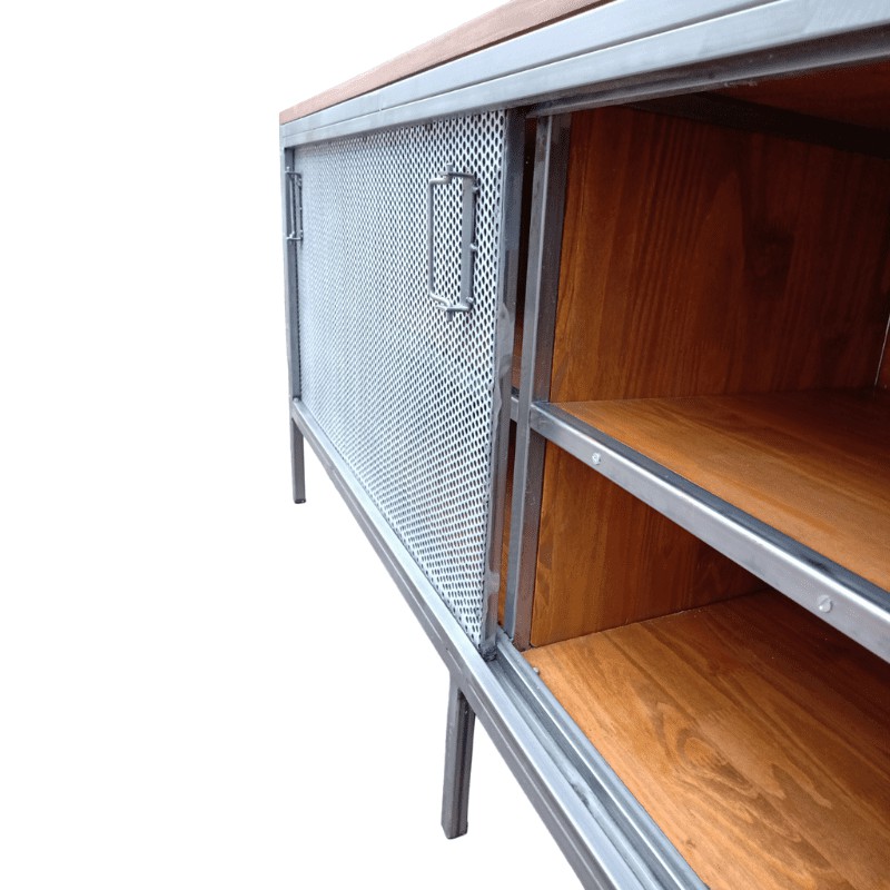 Rack Industrial com Porta de Correr - Móveis Estilo Industrial