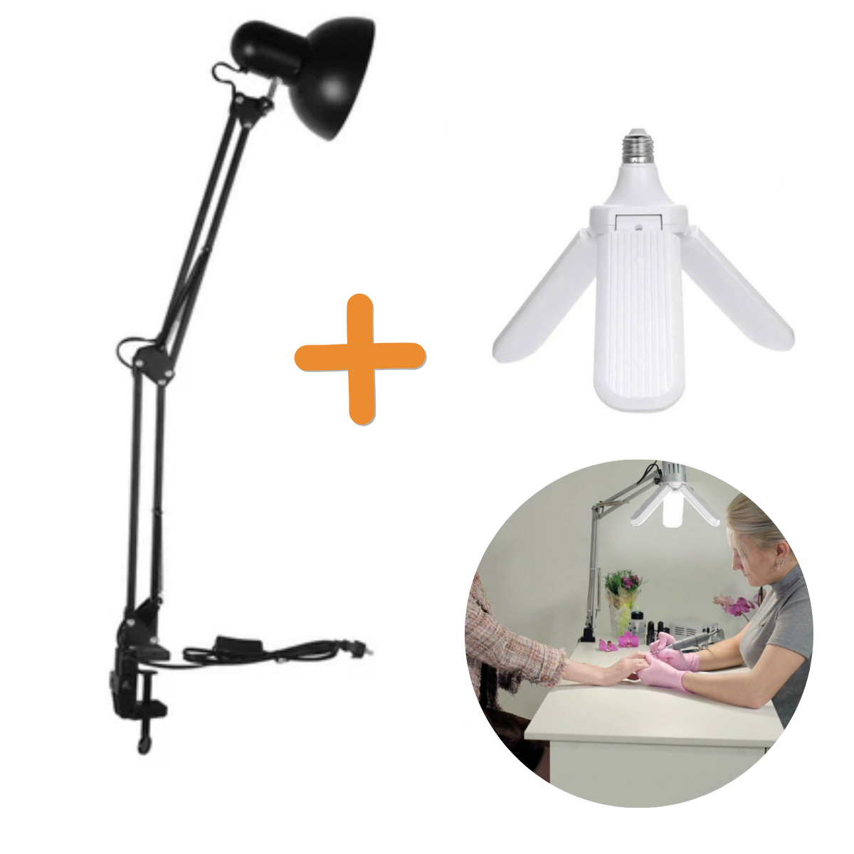 KIT Luminária Pixar Artigulada + Lampada Pétala 45w Super Branca Mani ...