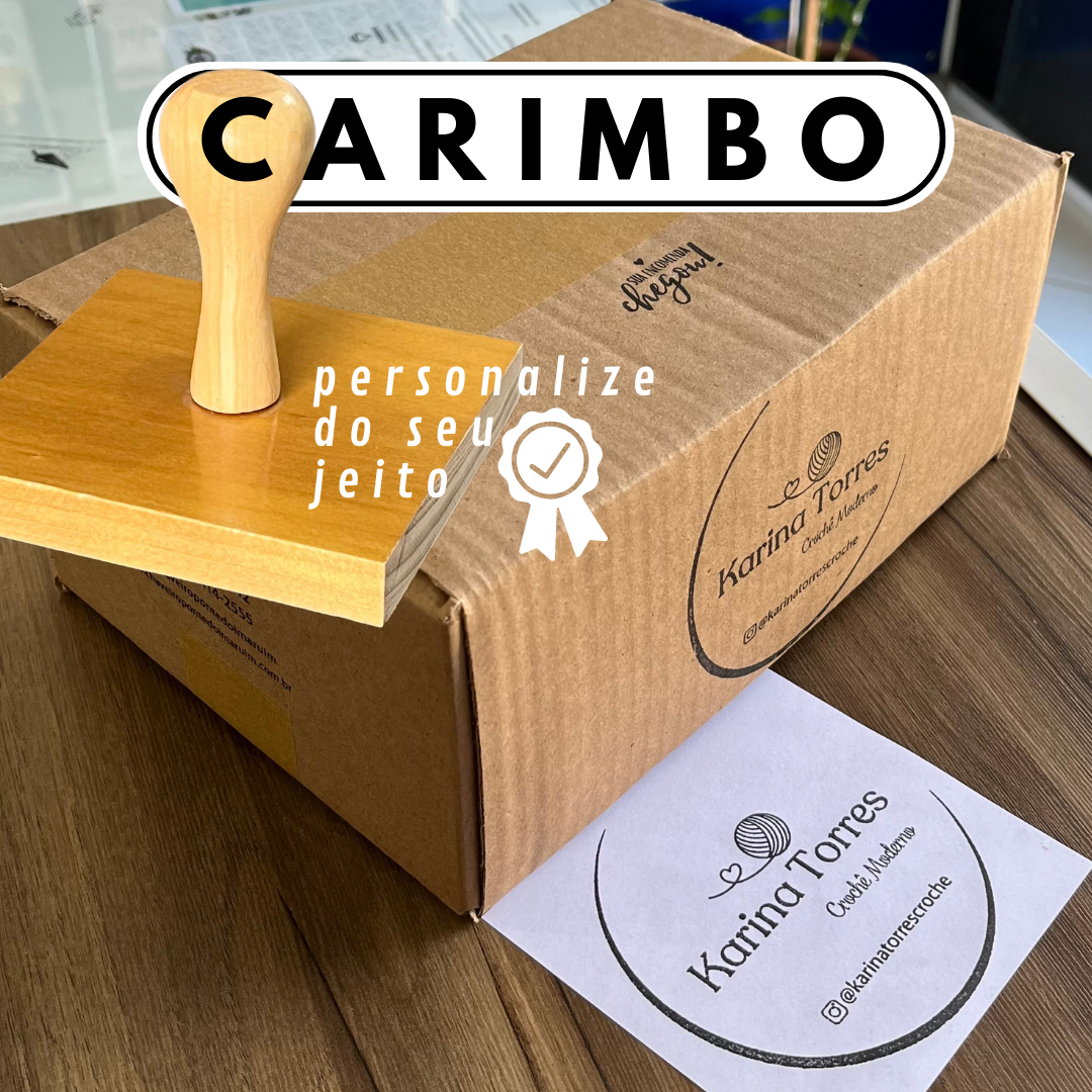 Carimbo personalizado em base de madeira 10x10cm com cabo - Fábrica de ...