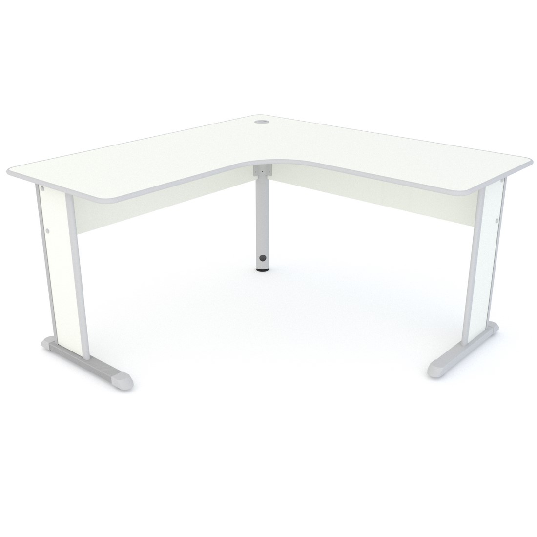 Mesa em L Angular Uno Tampo 15mm Pés Metálicos 140x140x60x74cm - La ...