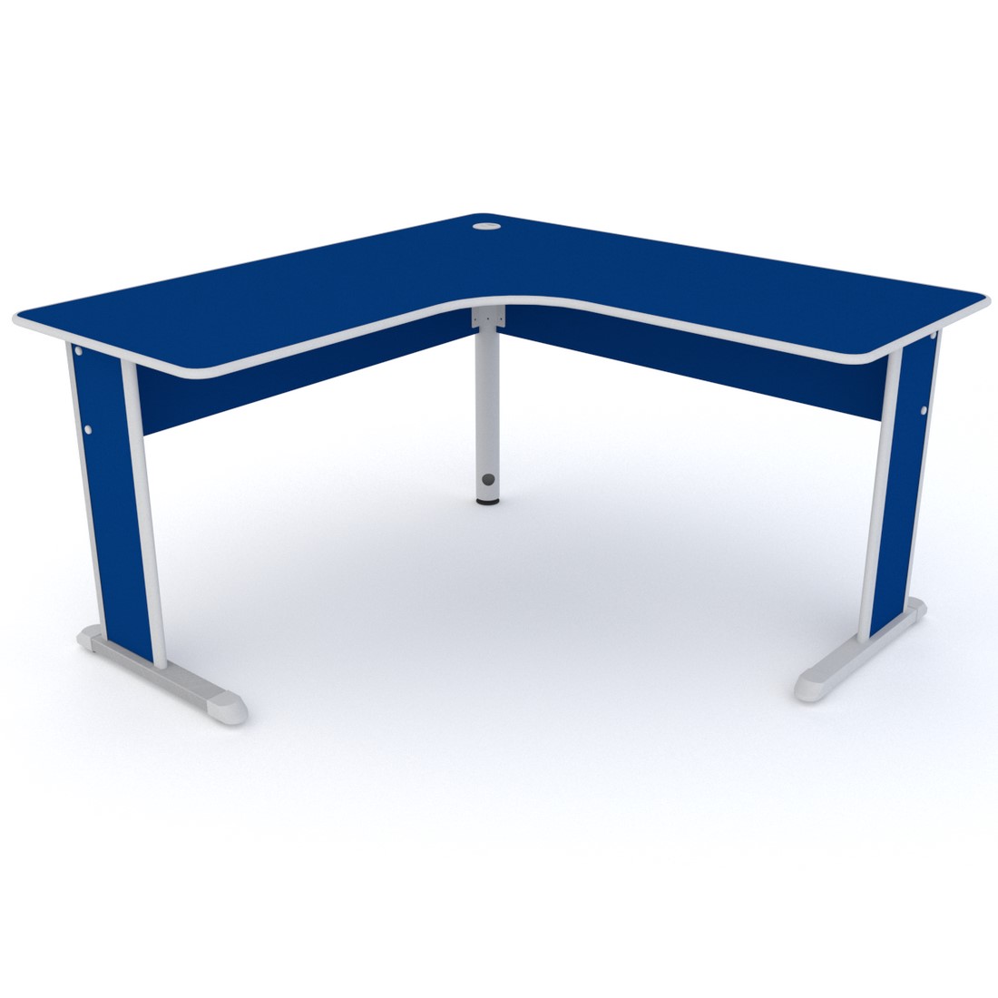 Mesa em L Angular Uno Tampo 15mm Pés Metálicos 140x140x60x74cm - La ...