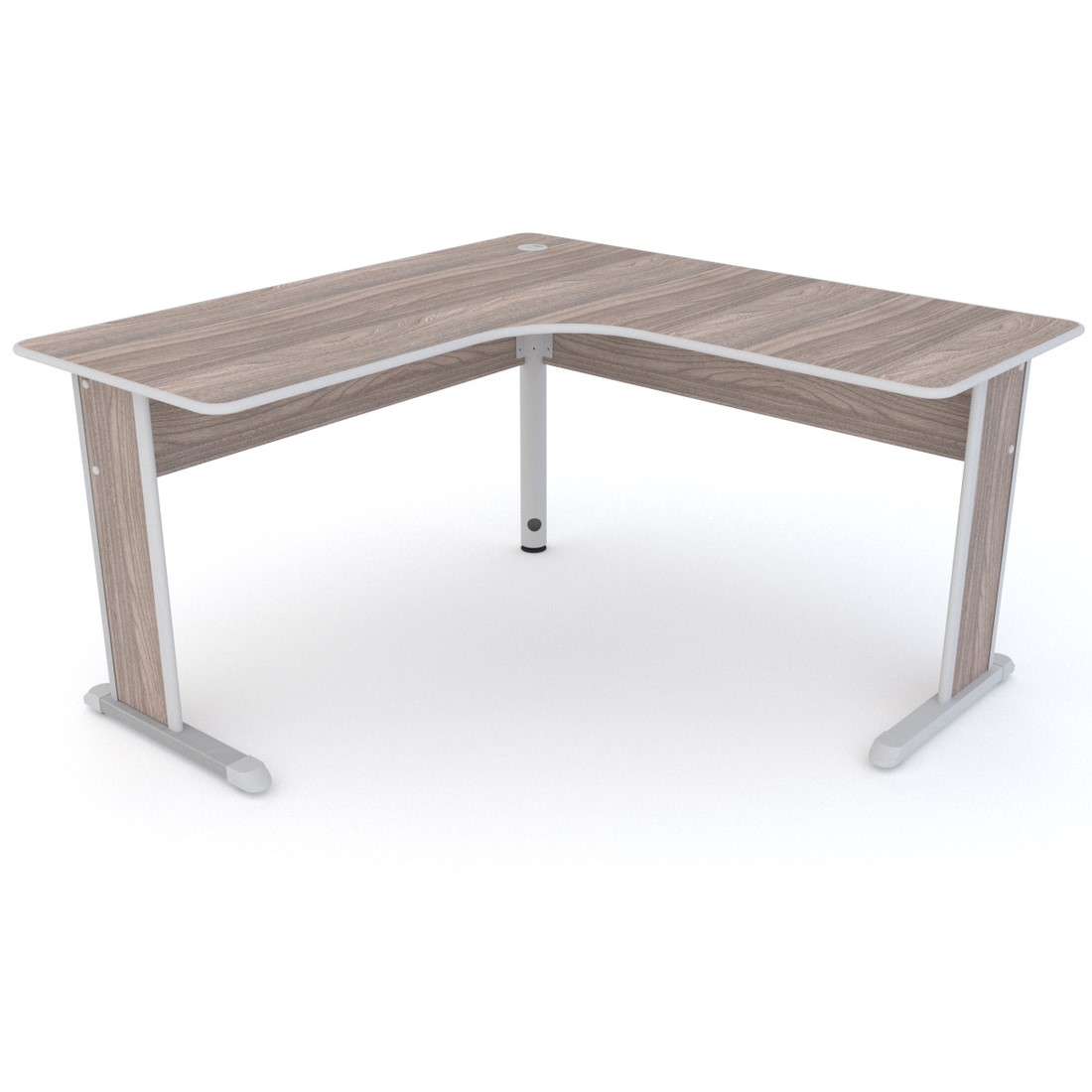 Mesa em L Angular Uno Tampo 15mm Pés Metálicos 140x140x60x74cm - La ...