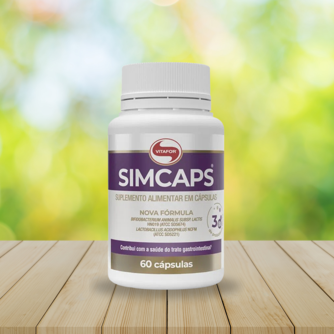 Probiótico SimCaps Vitafor pote com 60 cápsulas - Menu com Saúde ...